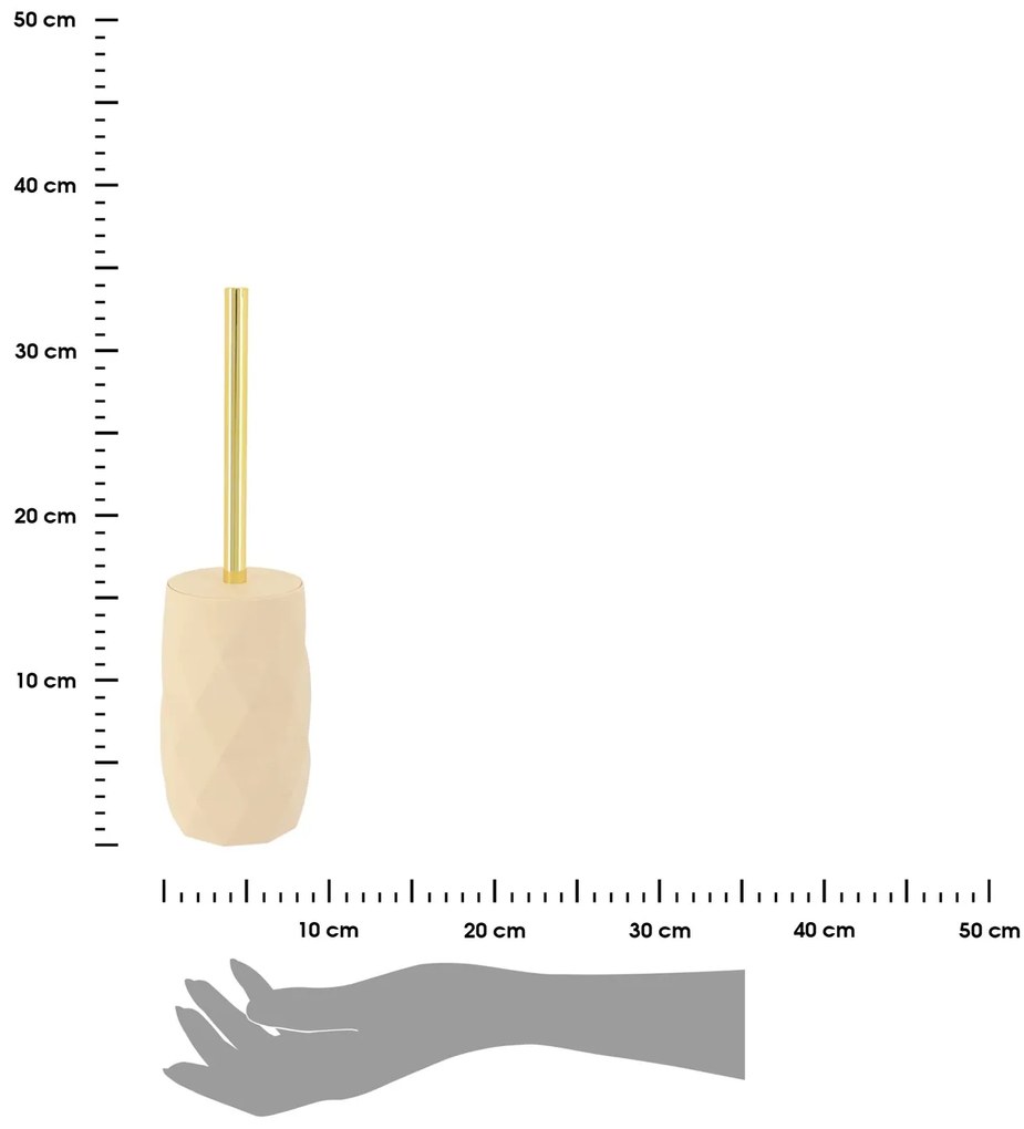 WC kartáč Lorantos, béžová/se zlatými prvky