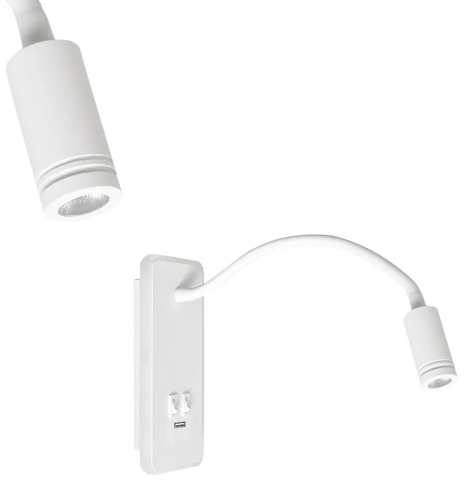 Nástěnné LED svítidlo Base, 1x LED 8+2w, 4000k, w, vypínač