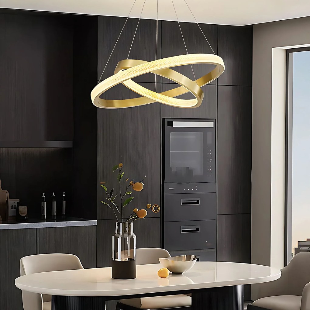Toolight Toolight, LED stropní svítidlo 60cm, 55W, 3500lm + dálkové ovládání, APP1772-CP, zlatá matná, OSW-06351
