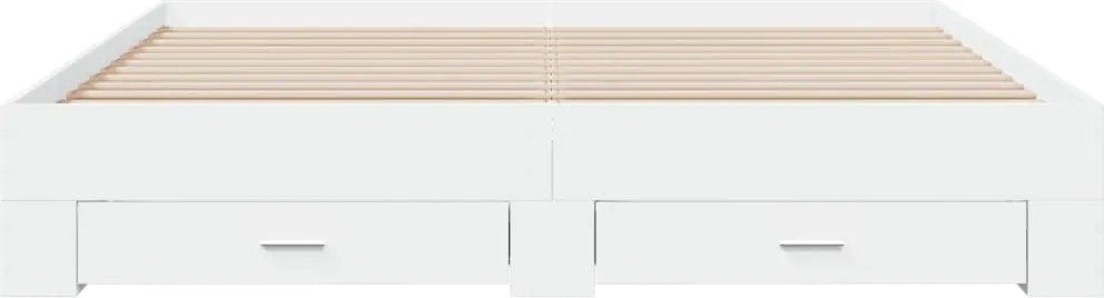Rám postele se zásuvkami bílý 200 x 200 cm kompozitní dřevo 3280356