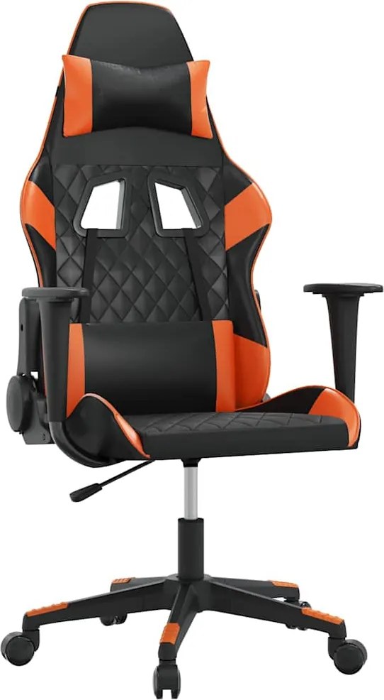 Herní židle černá a oranžová umělá kůže 3143759