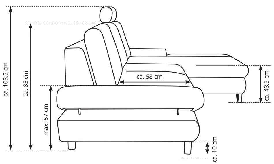 Sedací souprava AVESTA | 284x166 cm | rozkládací + úložný prostor | VÝBĚR TKANIN
