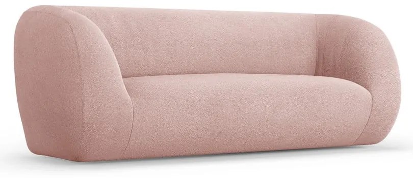 Světle růžová pohovka z textilie bouclé 210 cm Essen – Cosmopolitan Design