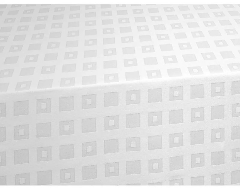 SCANquilt ubrus KANA kostky bílá 150 x 220 cm