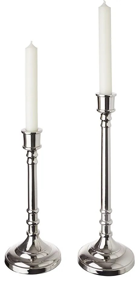 PURE CLASSICS Svícen na dlouhou svíčku 31 cm - stříbrná