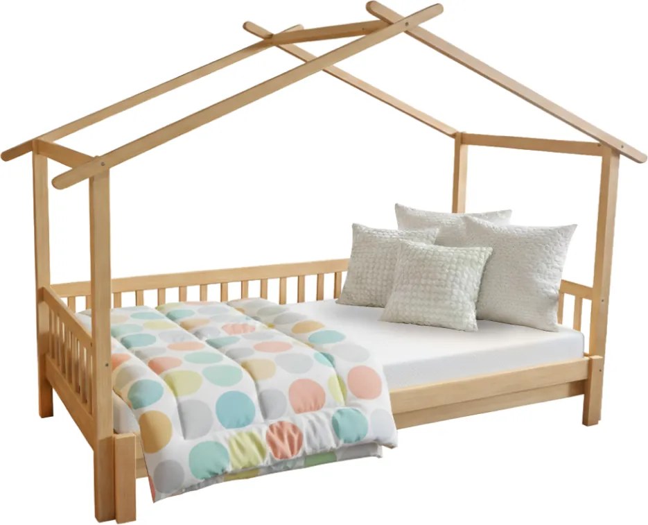 Montessori postel s přistýlkou, přírodní, 90x200, KESIO