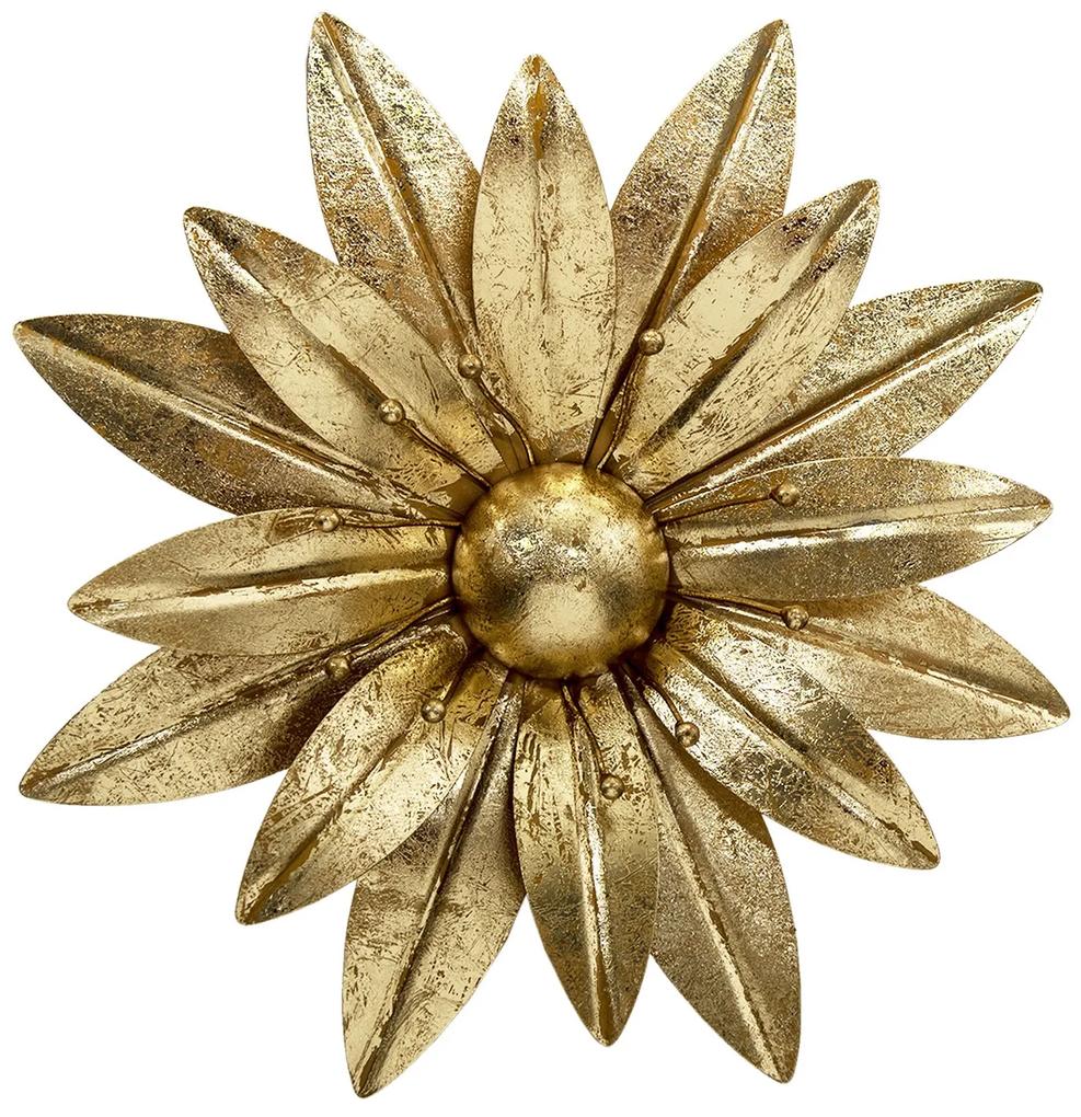 Zlatá kovová nástěnná dekorace květina Bronie - Ø 47*7 cm