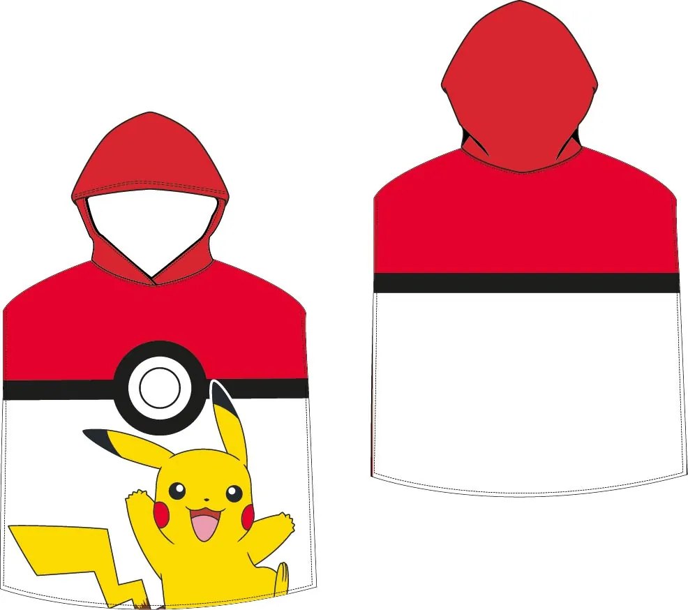 Dětské pončo Pokémon Pokéball a Pikachu