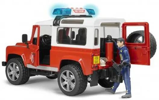 Bruder 02596 Land Rover hasiči s figurkou hasiče