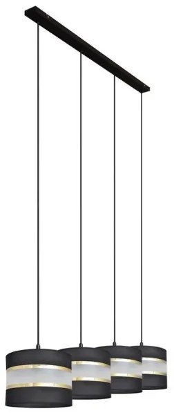 Lustr na lanku HELEN 4xE27/15W/230V černá/zlatá
