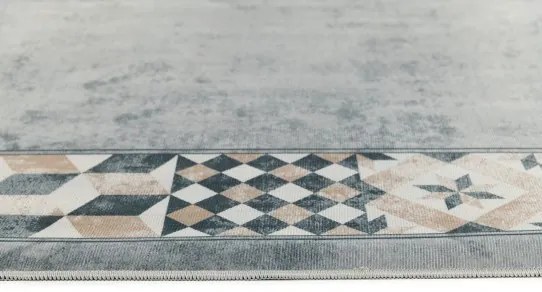 Protiskluzový koberec / běhoun CRYSTAL PRINT šedý / béžový