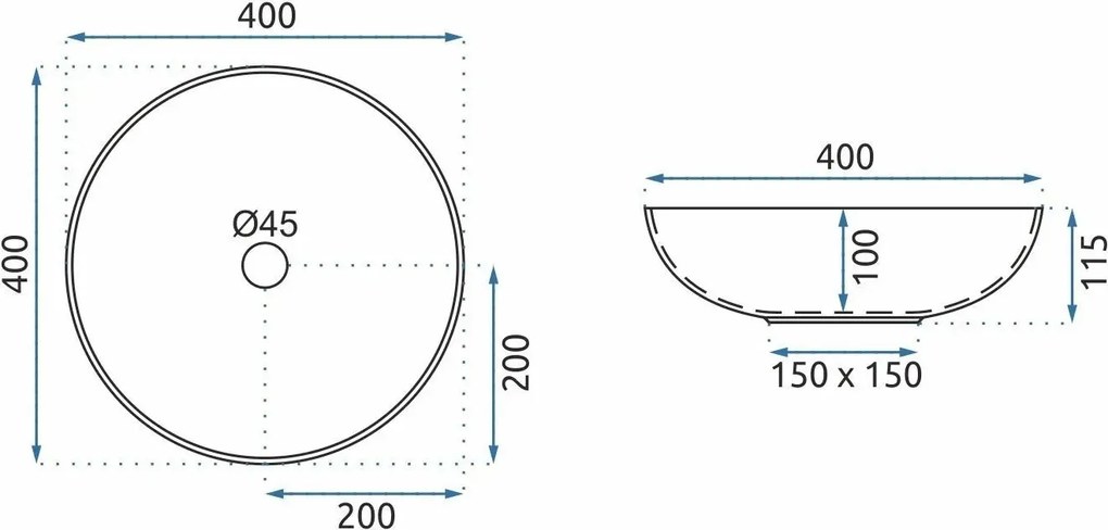 Rea, Umyvadlo na desku Rea Kioto, REA-U6032