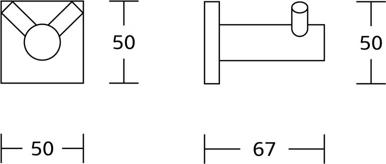 Mexen příslušenství, držák na ručníky, 2-háček, chromová, 7081835-00