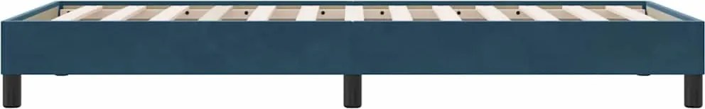 Postel Box Spring bez matrace tmavě modrá 90x210 cm samet 3315811