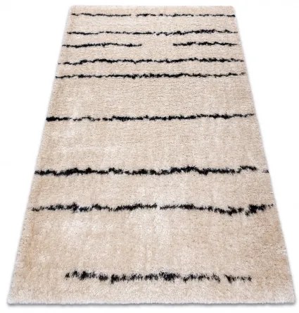 koberec FLUFFY 2371 shaggy pruhy krém / antracit velikost 140x190 cm | krásné koberce cz