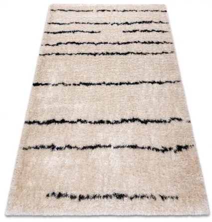 Koberec FLUFFY 2371 shaggy pruhy - krém / antracit