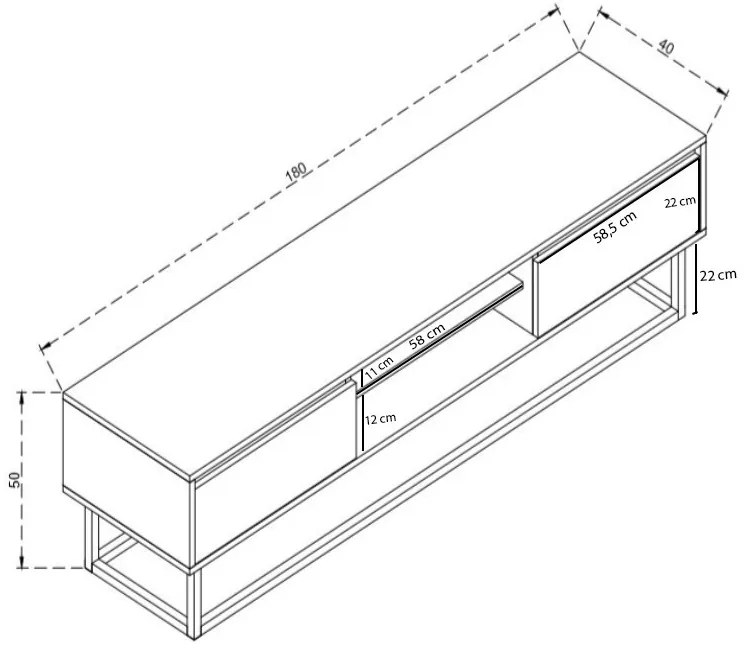 Designový TV stolek Balwina 180 cm borovice