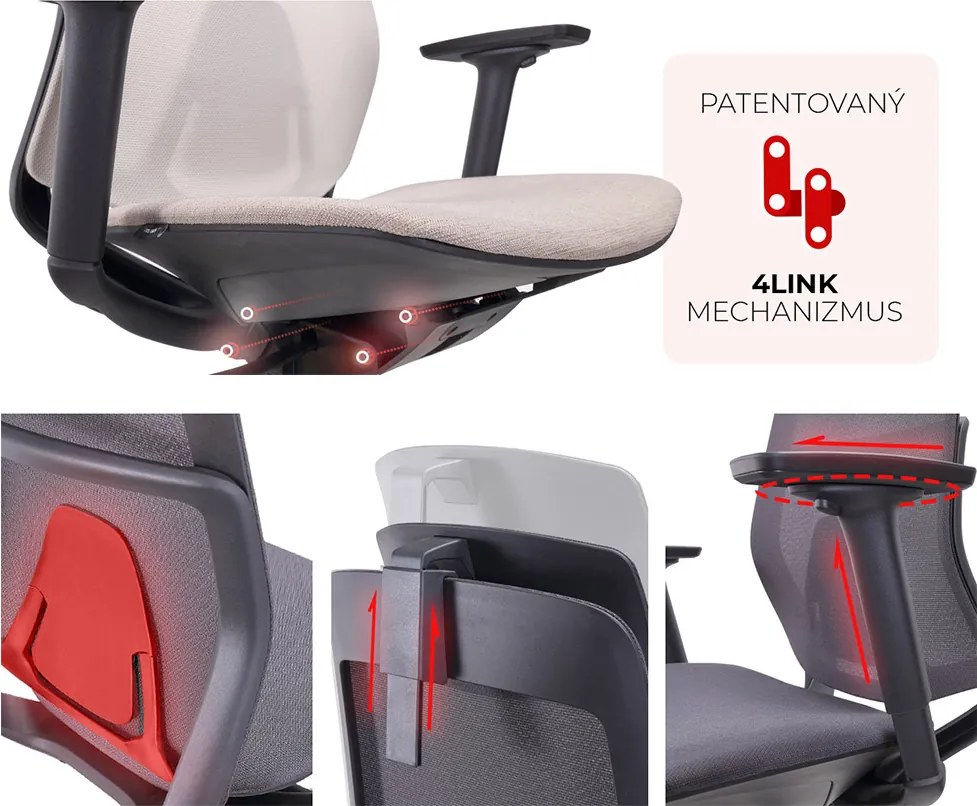 Ergonomická síťovaná kancelářská židle MOSH Airflow 406 – černá