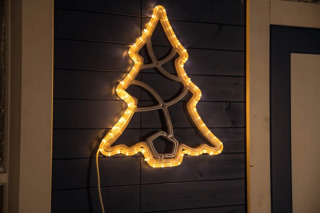 Easy Fix 2D LED světelný stromeček, 49 × 58 × 2 cm, teple bílá, 3D tisk, DZX0091WS1