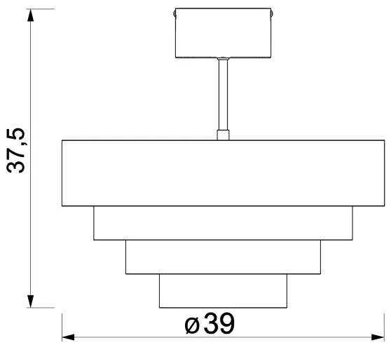 Přisazený lustr RINGS 1xE27/15W/230V černá