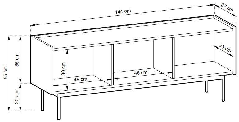 TV stolek Color 144 dub linea/kašmír