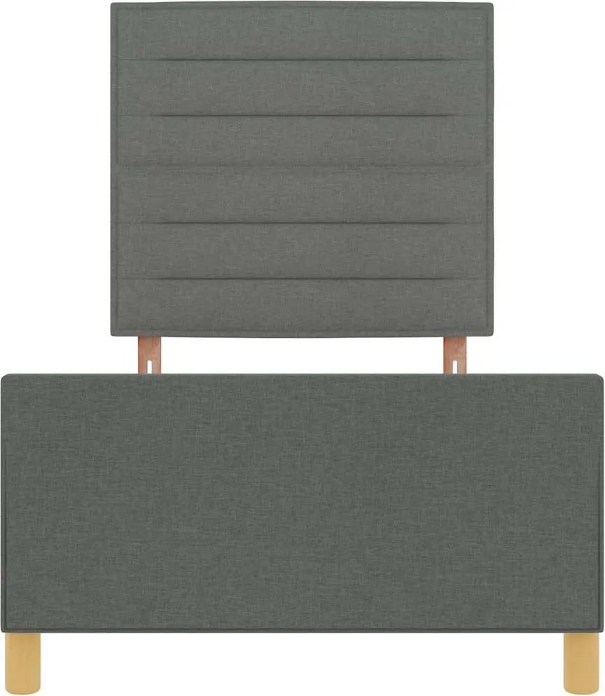 Rám postele s čelo Tmavě šedá 100 x 200 cm textil 3344628