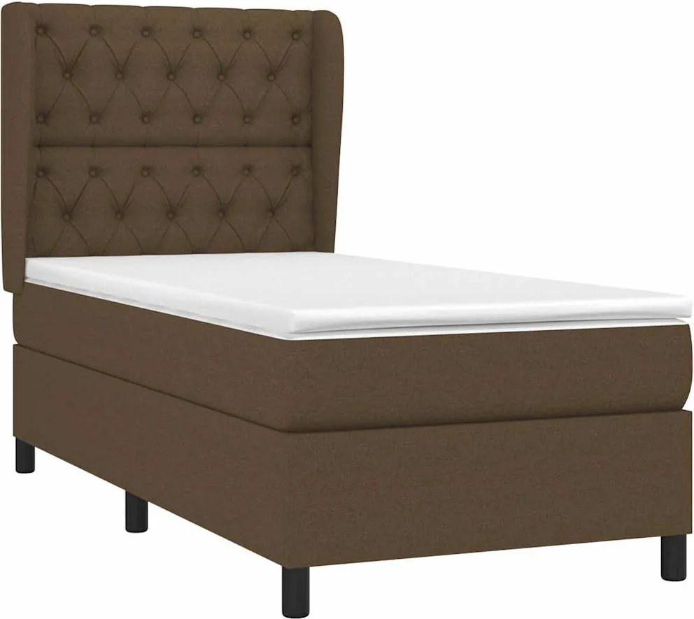 Box spring postel s matrací tmavě hnědá 80x200 cm textil 3128160