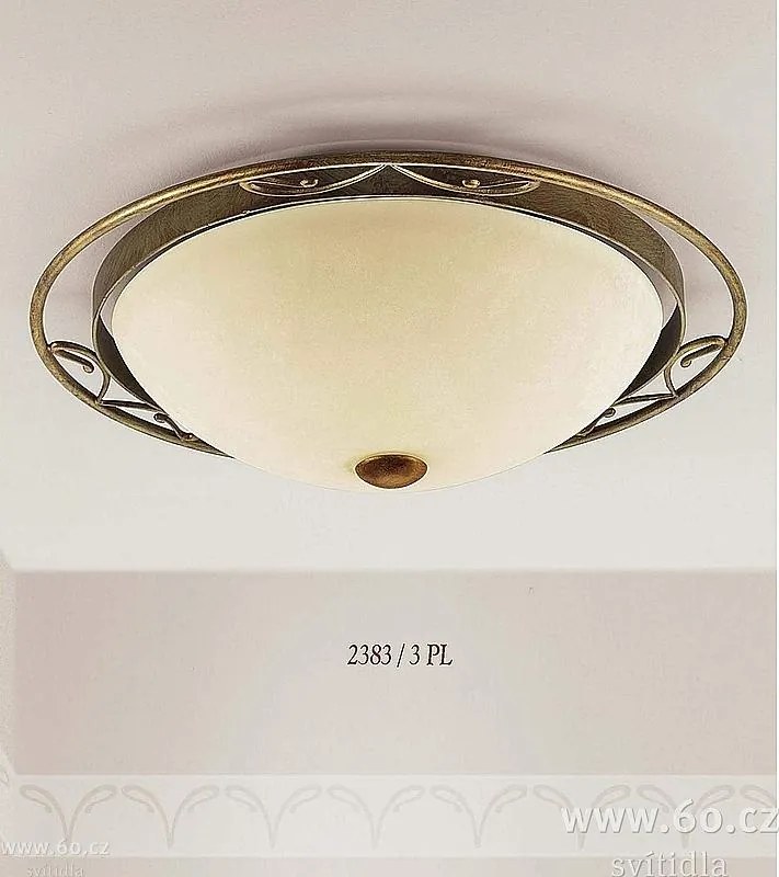Via Dese 2383/3PL stropní svítidlo, 3x60W, antická mosaz/zlatá, prům. 51cm