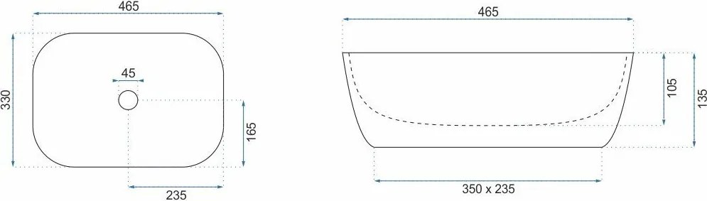 Rea, Umyvadlo na desku Rea Belinda BLACK GOLD BRUSH, REA-U8780