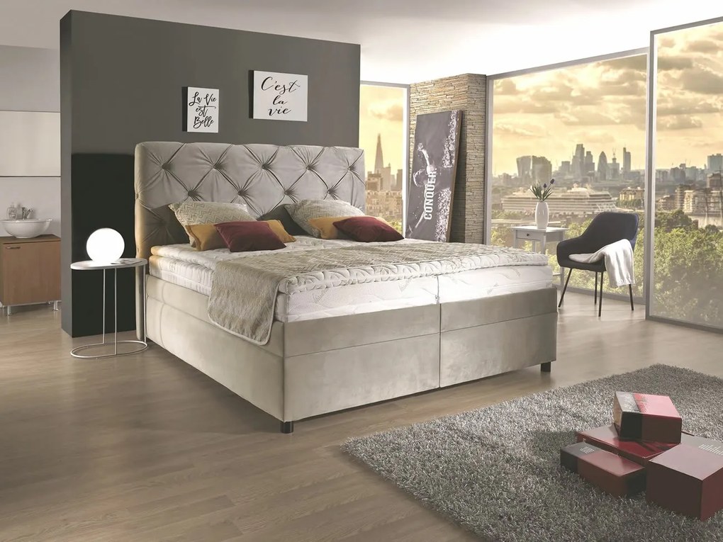 Americká postel boxspring PALLADIO, s úložným prostorem