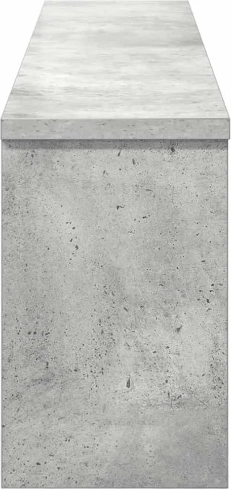 věšák, nástěnný, 5 poliček, háčky, kompozitní dřevo, 26x100x16 cm, beton šedá, Dekorino TK20260022