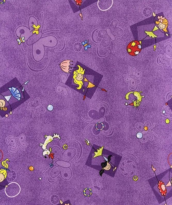 Ideal Dětský koberec metráž Happy Filc b.856 fialový šíře 4 m | BIANO