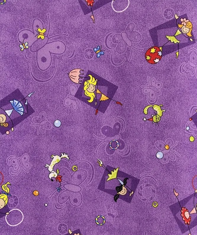 Ideal Dětský koberec metráž Happy Filc b.856 fialový šíře 4 m