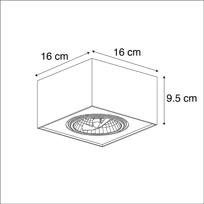 Designové bodové světlo černé čtvercové - Kaya