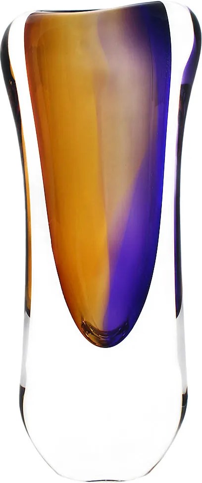 Skleněná hutní váza model 00, ametyst a zlatý topaz, 30 cm | České hutní sklo od Artcristal Bohemia
