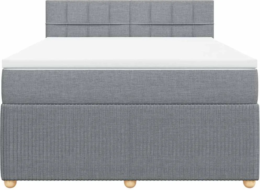 Box spring postel s matrací světle šedá 160 x 200 cm textil 3289807
