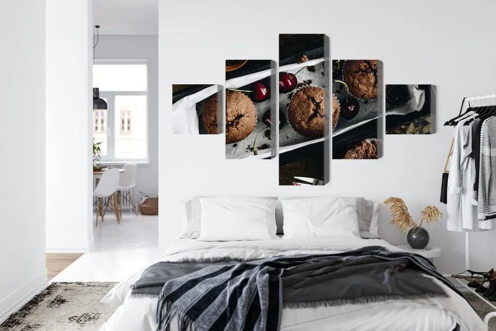 Vícedílný obraz Muffiny S Třešněmi Nedostatek Nedostatek Plátno Canvas 150x90