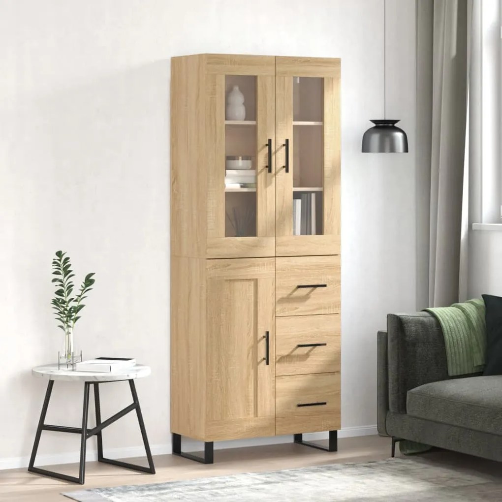 Skříň highboard dub sonoma 69,5 x 34 x 180 cm kompozitní dřevo 3198684