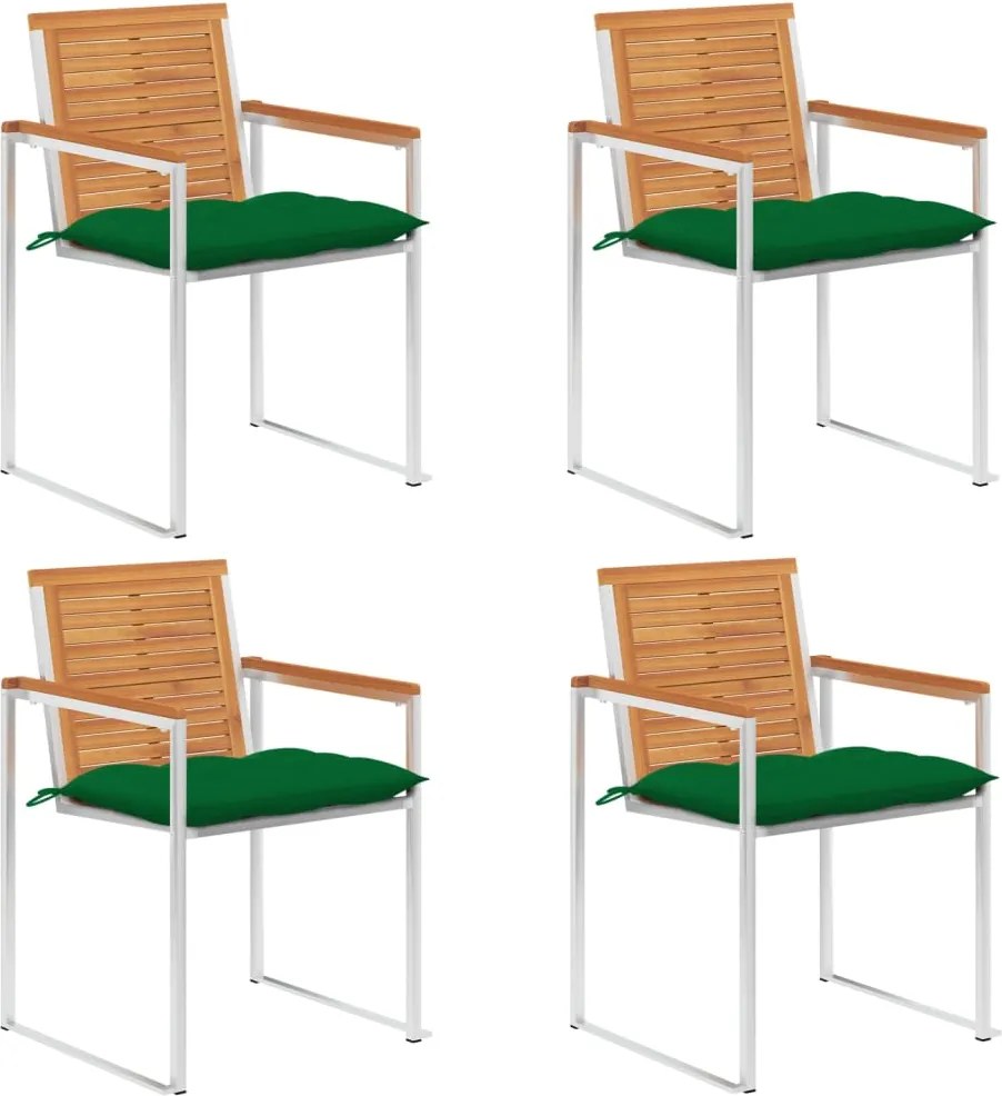 Zahradní židle 4 ks s poduškami masivní akáciové dřevo 3078490