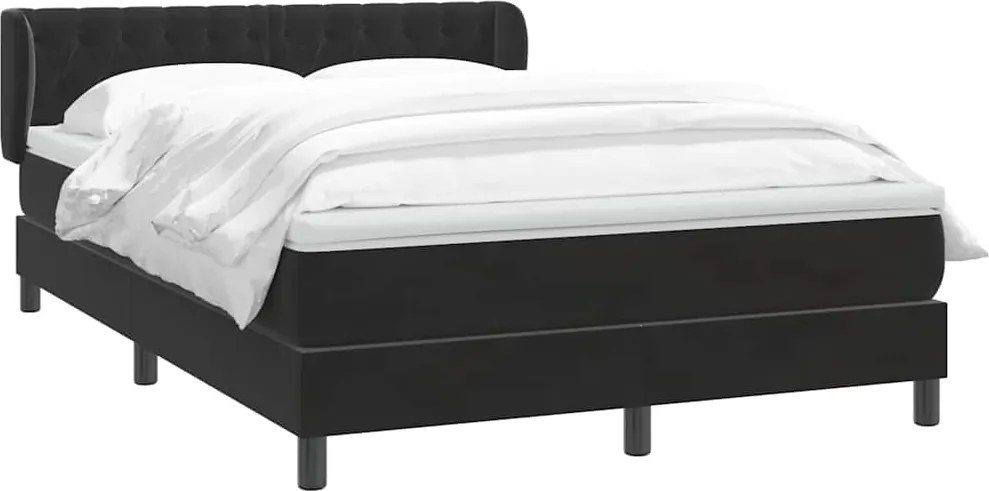 Box spring postel s matrací černá 160x210 cm samet 3317783