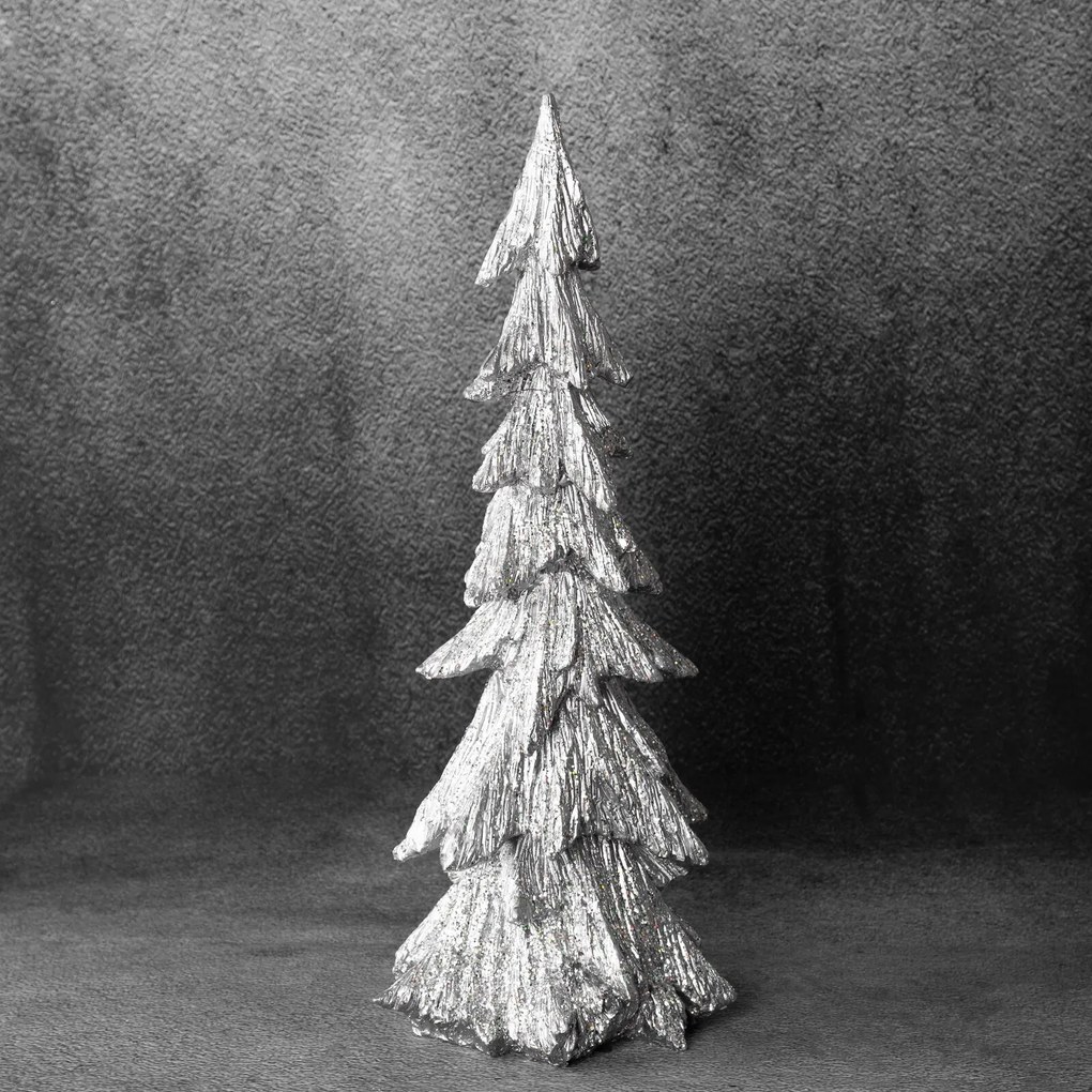 DEKORAČNÍ FIGURKA PINE 18X44 CM STŘÍBRNÁ