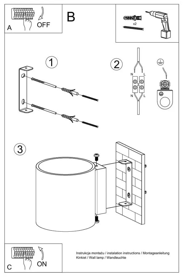 Bílé nástěnné svítidlo ø 10 cm Gino – Sollux