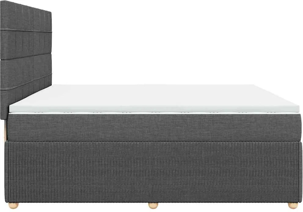 Box spring postel s matrací tmavě šedá 200x200 cm textil 3294464