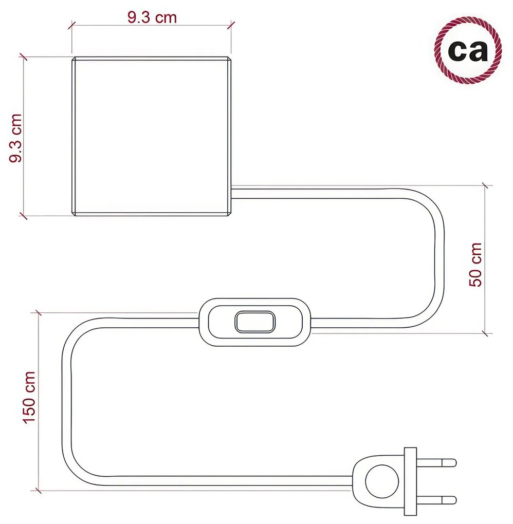 creative cables Lakovaná dřevěná stolní lampa Posaluce cubetto color s textilním kabelem, vypínačem a dvoupólovou zástrčkou Barva: Šedá