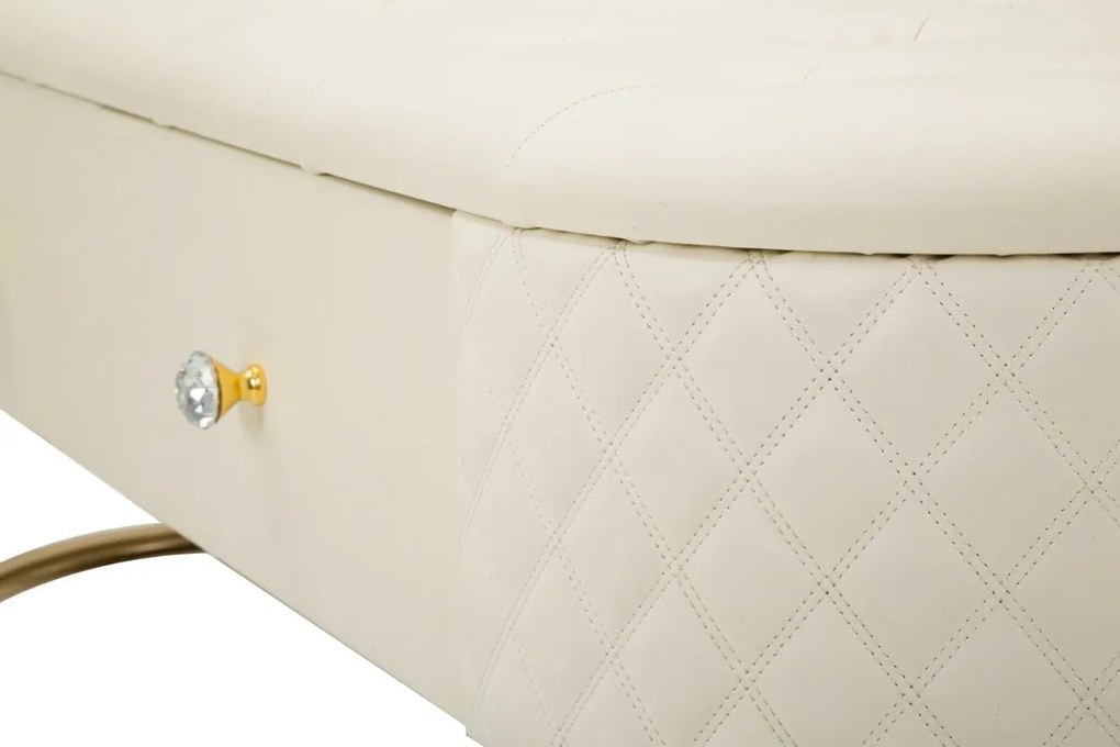 Designová lavice Pembroke 120 cm bílá