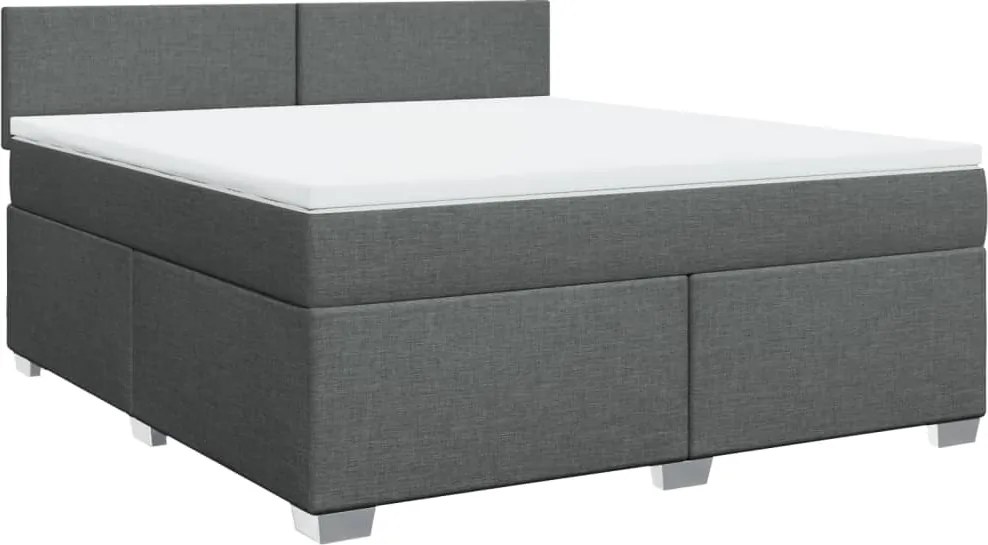 Box spring postel s matrací tmavě šedá 180x200 cm textil 3288261
