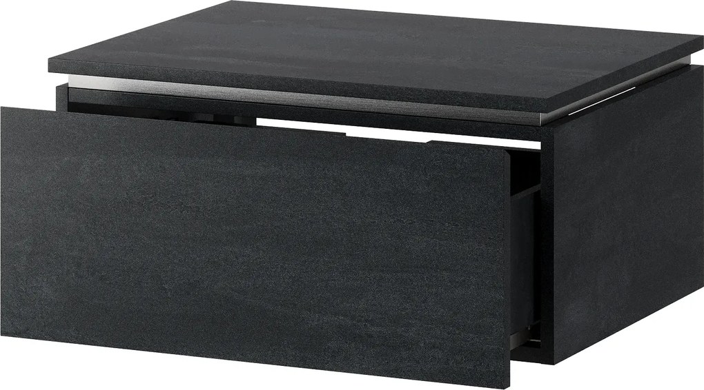Závěsná skříňka pod umyvadlo Letto 03 60 cm černý beton