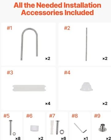 4-stupňový nerezový bazénový žebřík se 2 madly pro 54 zastřešených bazénů