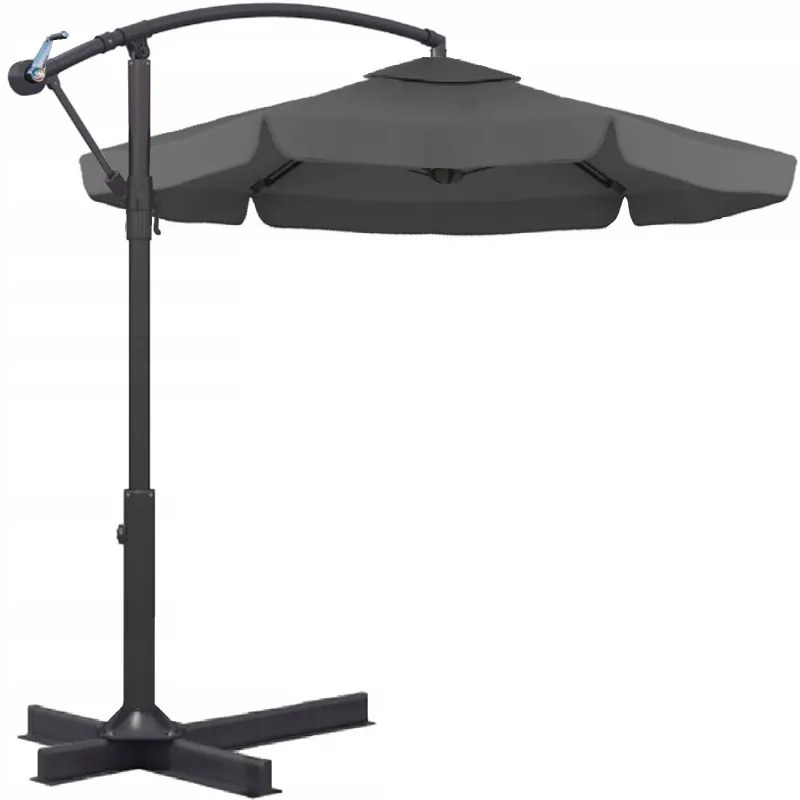 Zahradní skládací slunečník ARCADIA 300 cm, šedý