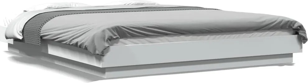 Rám postele s LED osvětlením bílý 150 x 200 cm kompozitní dřevo 3281091